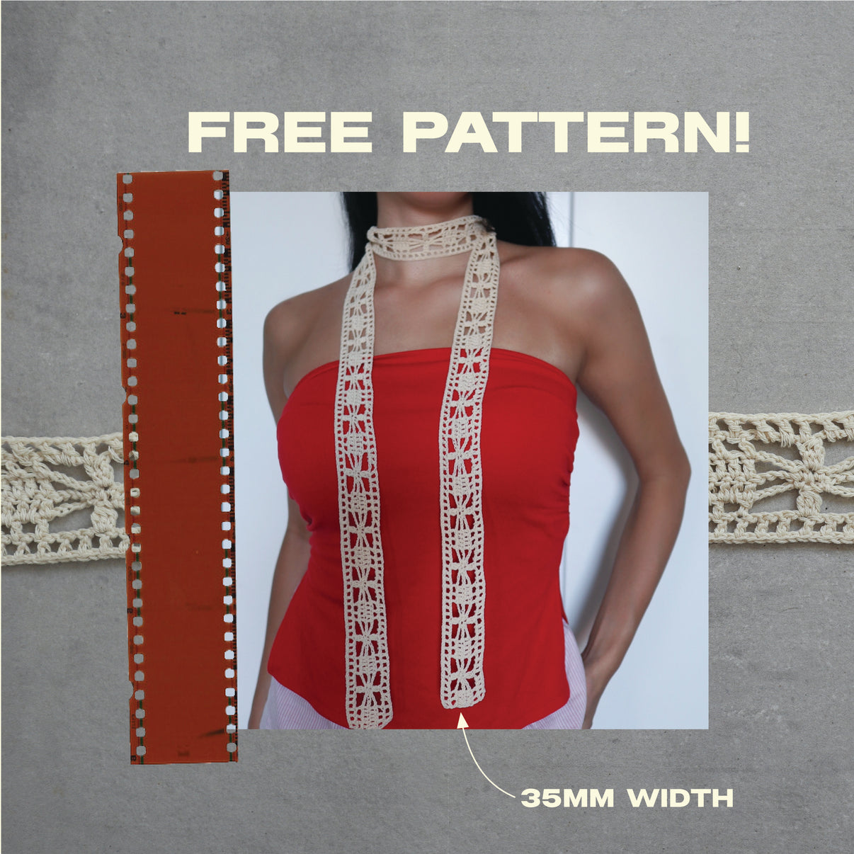 35mm Film Roll scarf // Free crochet pattern – The Polisher Project