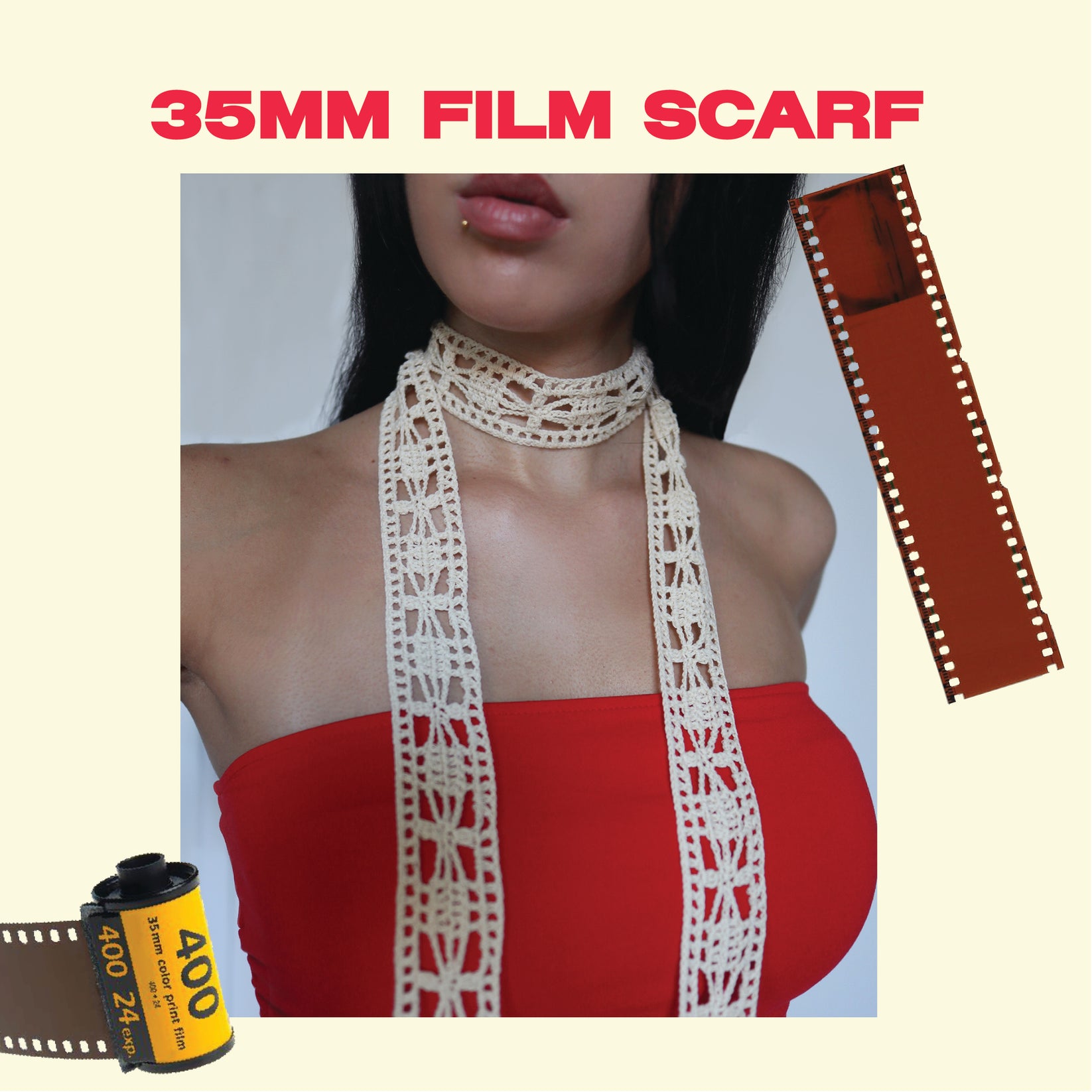 35mm Film Roll scarf // Free crochet pattern – The Polisher Project